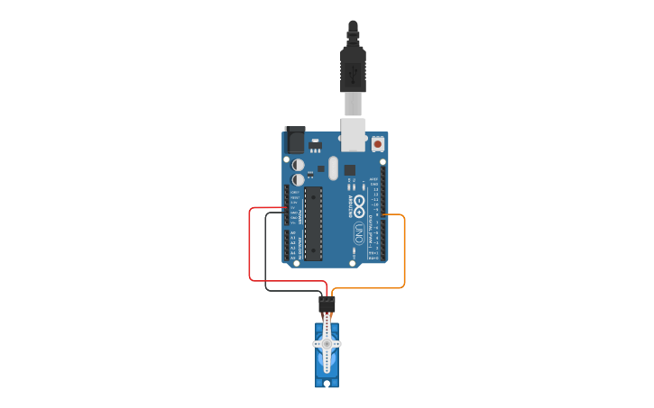 Circuit design P4 - Servomotor | Tinkercad