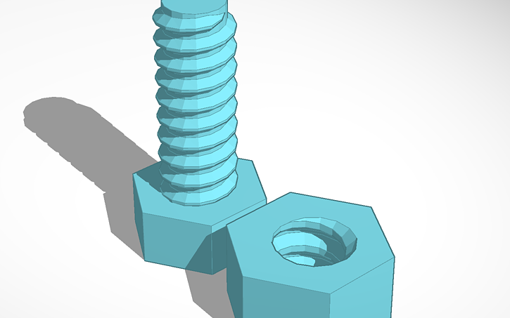 3D design Nut + Bolt - Tinkercad