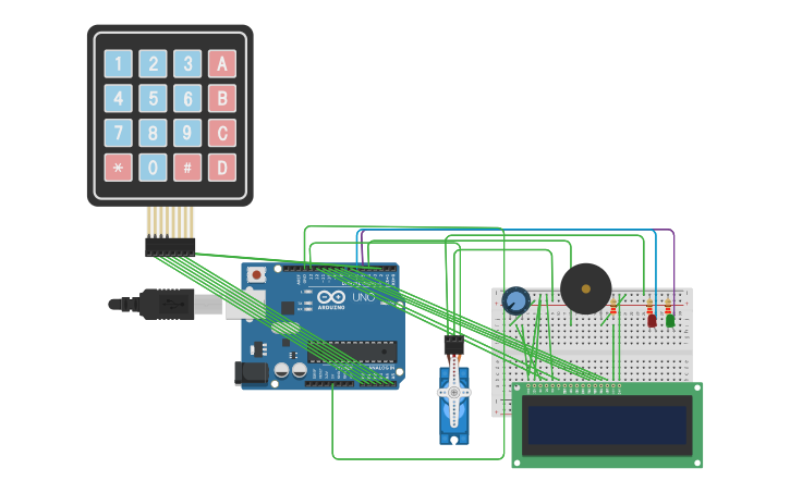 Circuit design Alarm Lock Door - Tinkercad