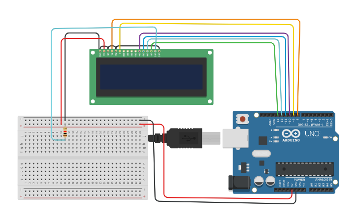 Circuit design PANTALLA LCD - Tinkercad