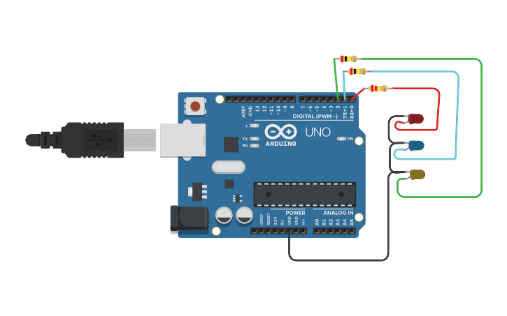 Circuit design lights - Tinkercad