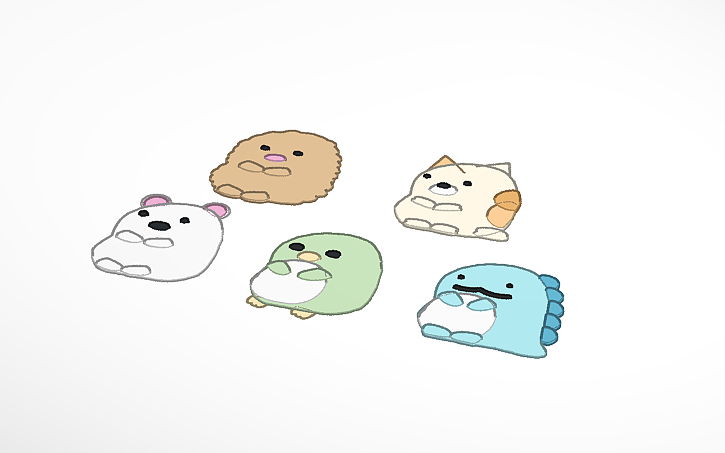 3D design Sumikko Gurashi Scribble Art - Tinkercad