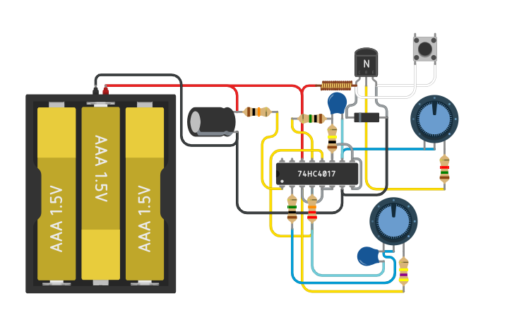 Circuit design TENS - Tinkercad