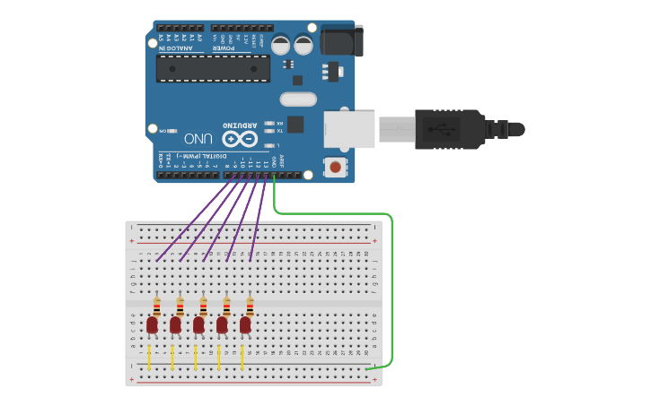 Circuit Design Vu Meter Serial Tinkercad