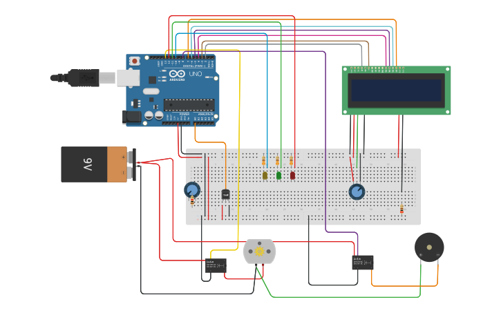 Circuit design Copy of Temperature sensor with fan and heater and relay ...