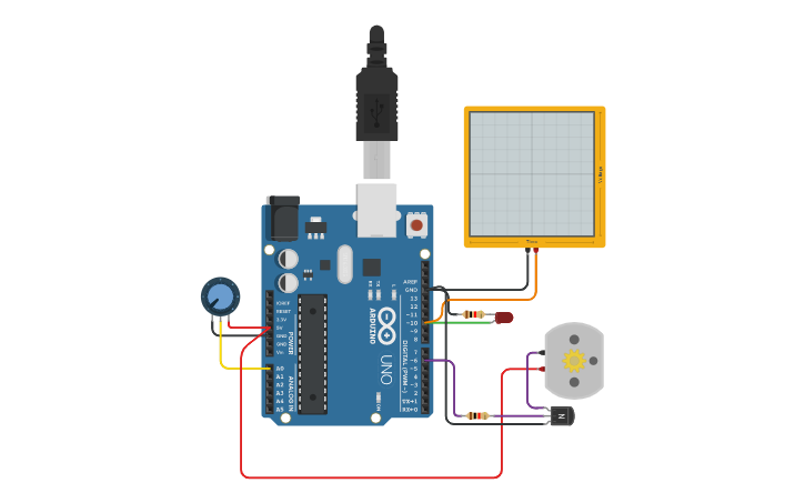 Circuit design Motores DC | Tinkercad