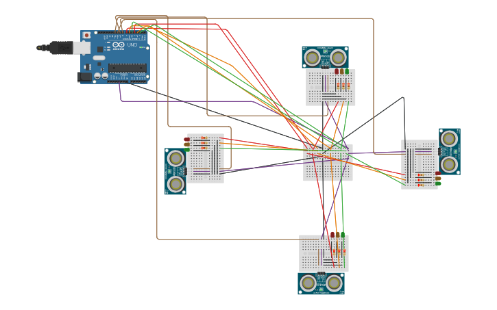 Circuit design Feux tricolores - Tinkercad