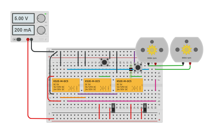 Circuit design Control con Relés - Ascensor | Tinkercad