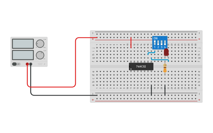 Circuit design IC 7432 OR GATE Project | Tinkercad