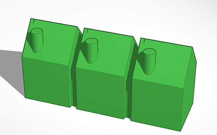 3D design Monopoly Basic Triple House - Tinkercad