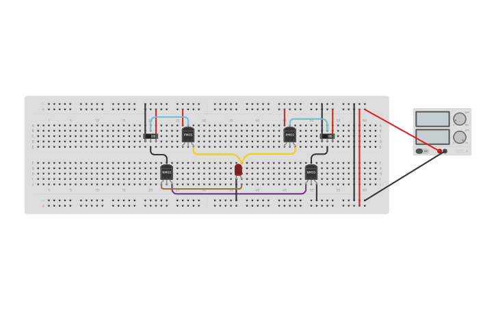 Circuit design Porta Lógica NAND - Tinkercad