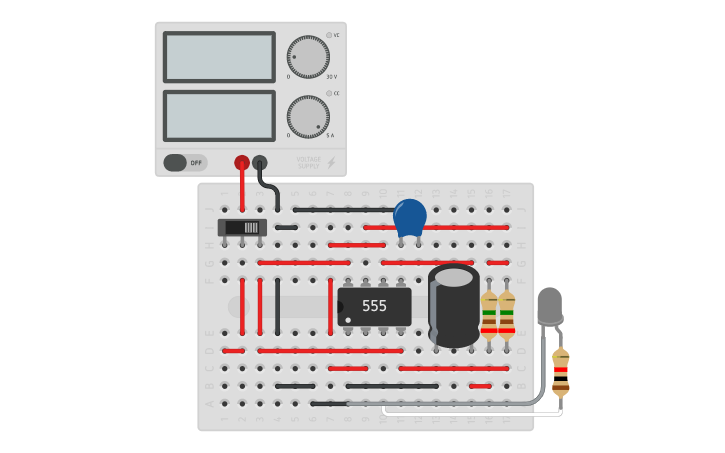 Circuit design 555 Clock - Tinkercad