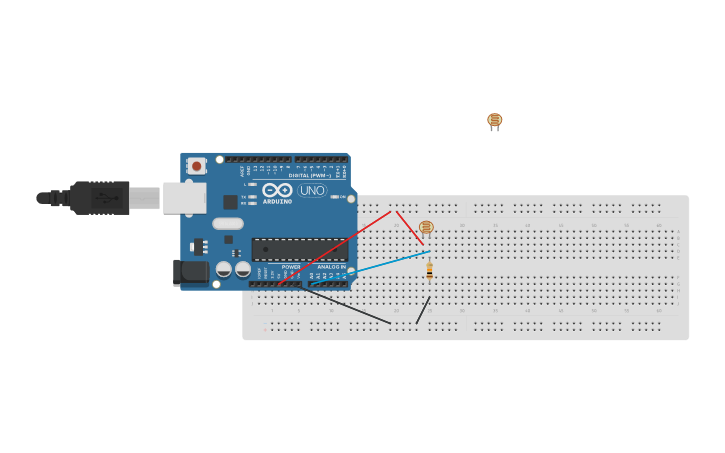 Circuit design LDR - Tinkercad