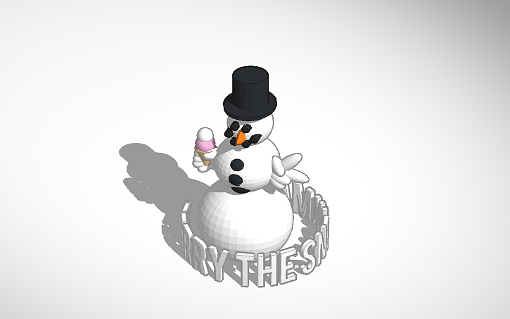 3D design terry the snowman | Tinkercad