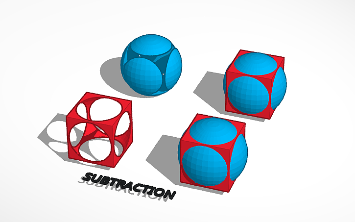 3D design Boolean Operations: Subtraction - Tinkercad