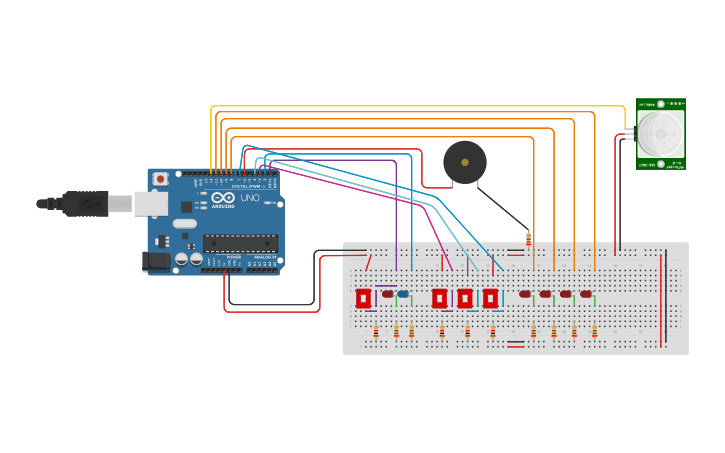 Circuit design Alarma | Tinkercad