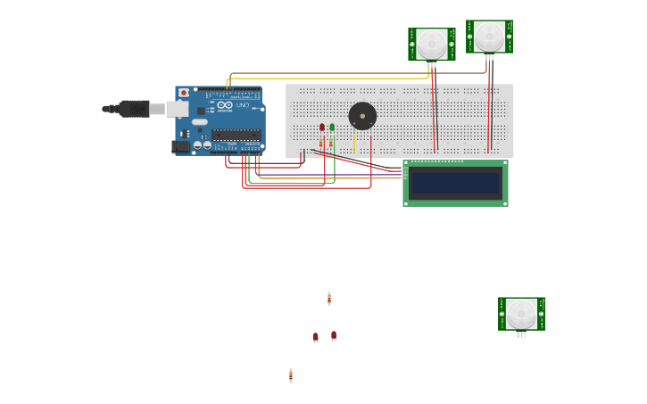 Circuit design PIR - Tinkercad