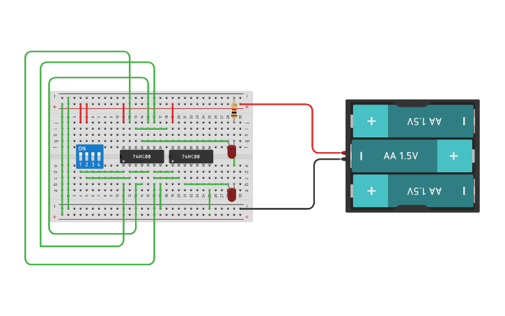 Circuit design Half subtractor - Tinkercad