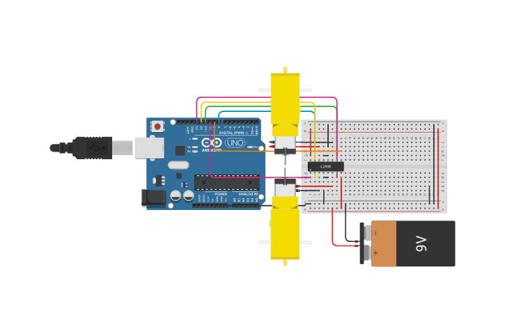 Circuit Design 3 4 Full Motor Control Function Tinkercad