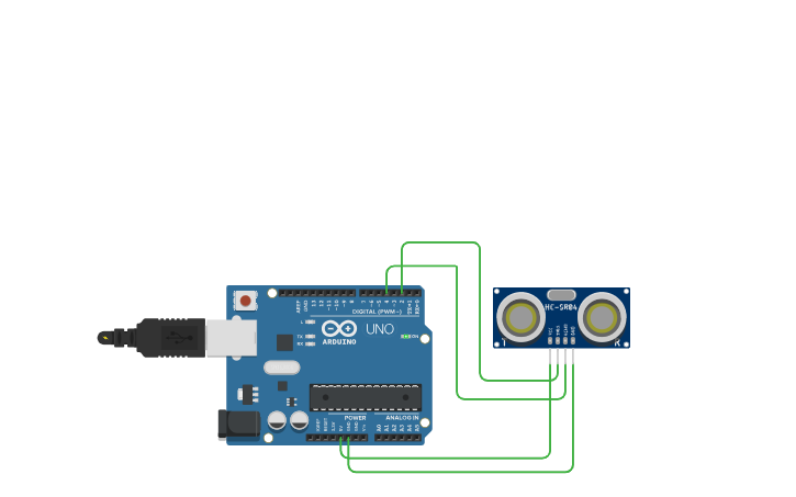 Circuit design Sonar Sensor - Tinkercad