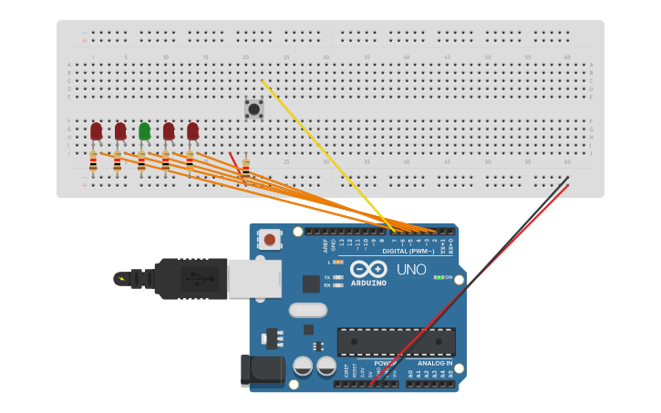 Circuit design basic led | Tinkercad