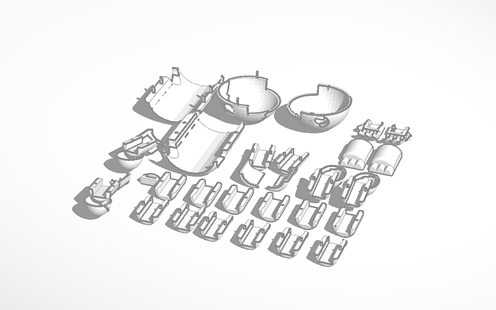 3D design endoskeleton outer shell - Tinkercad