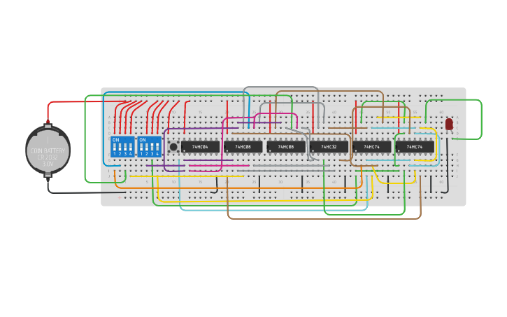 Circuit design PISO REGISTER | Tinkercad