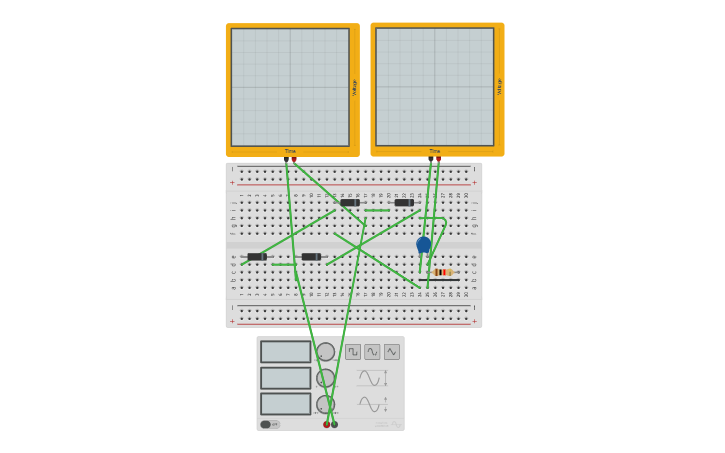Circuit design pract. osciloscopio - Tinkercad