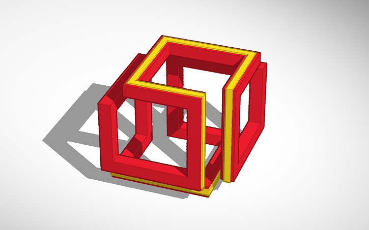 3D design Single Line Cube - Tinkercad