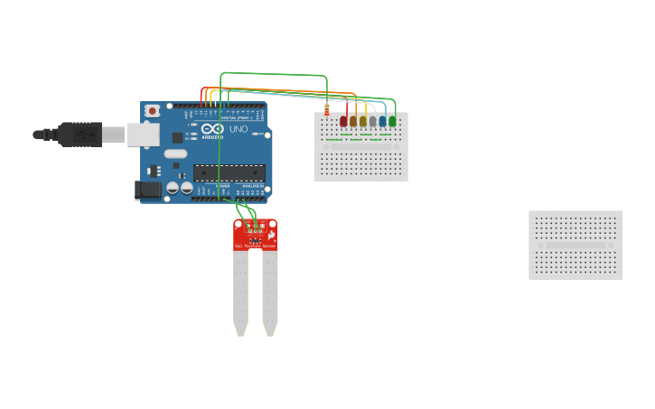 Circuit Design Датчик влажности почвы Tinkercad