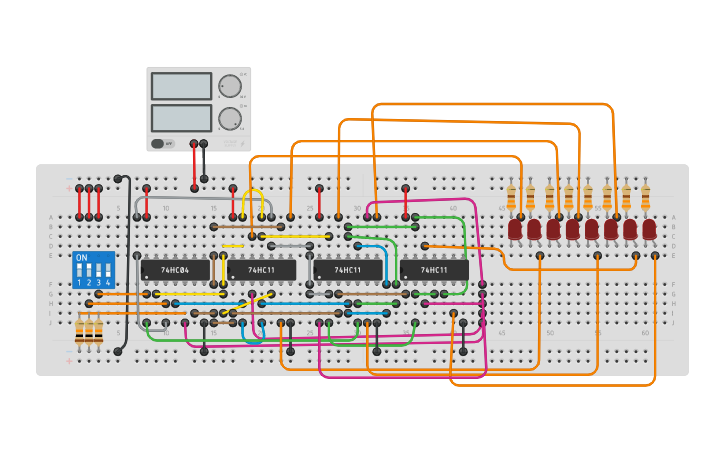 Circuit design 3對8解碼器 - Tinkercad