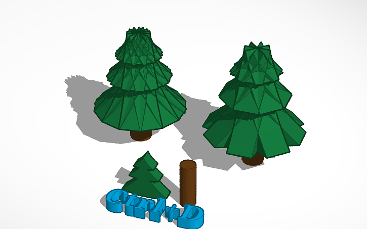 3D design Two trees made out of only these two shapes | Tinkercad