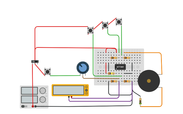 Circuit design Attiny Trumpet - Tinkercad