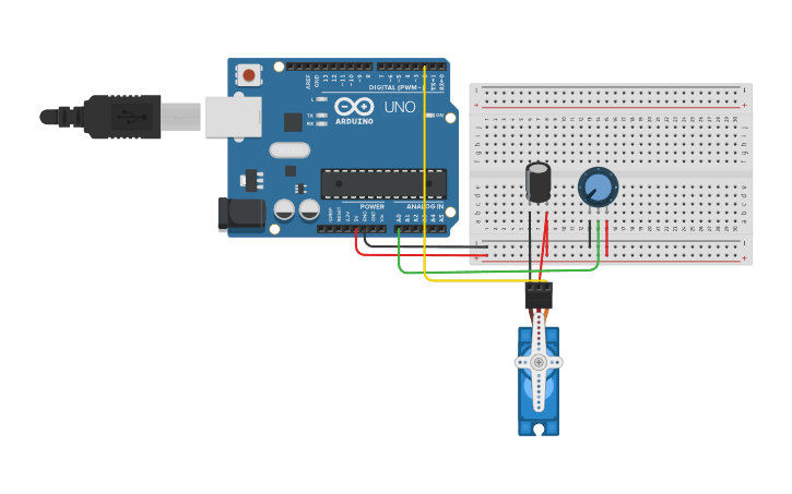 Circuit Design Servo With Potentiometer Tinkercad