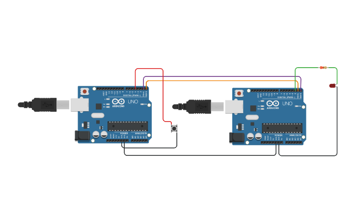 Circuit Design Ex1 Serial Communication With Two Arduino Tinkercad 4626