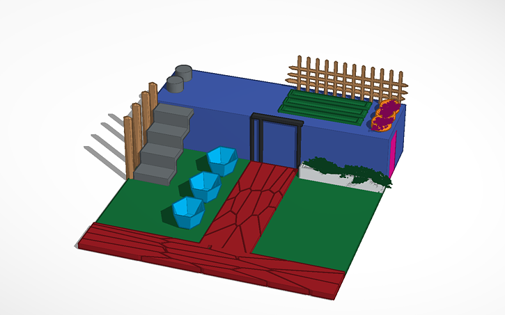 3D design Shipping Container Home With Roof Top Garden - Tinkercad