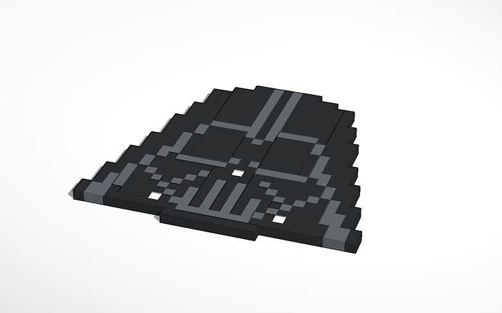 3D design 8 bit Darth Vader - Tinkercad