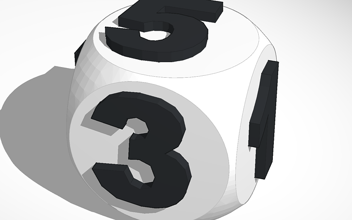 3D design number Dice - Tinkercad