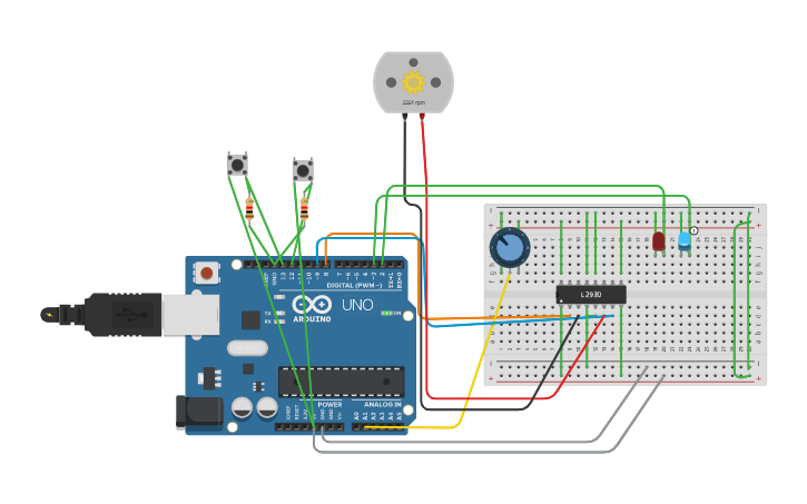 Circuit design Motor CC - Tinkercad