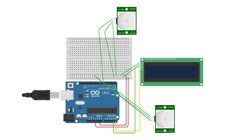 Circuit design sensores - Tinkercad