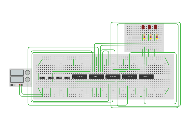 Circuit Design Expt 8 3 Bit Sync Up Down Counter Tinkercad