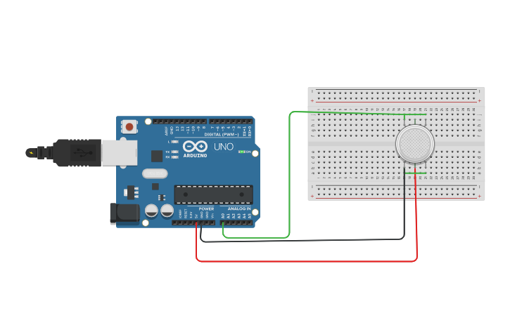 Circuit design sensor de gas | Tinkercad Circuit design sensor de gas | Tinkercad