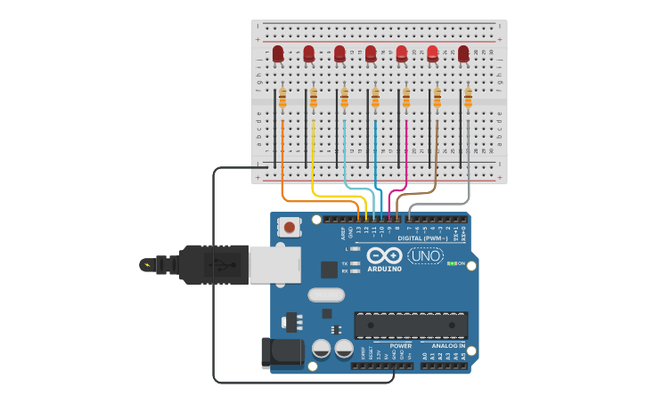 Circuit design Looplicht | Tinkercad