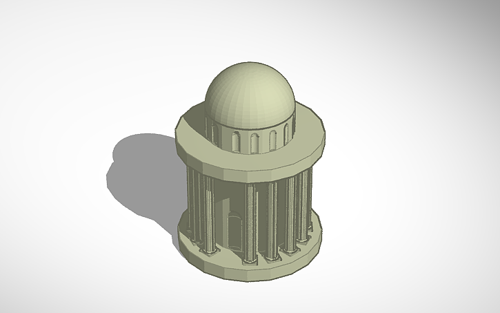 3D design Roman Dome with columns - Tinkercad