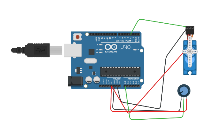 Circuit design Servo | Tinkercad