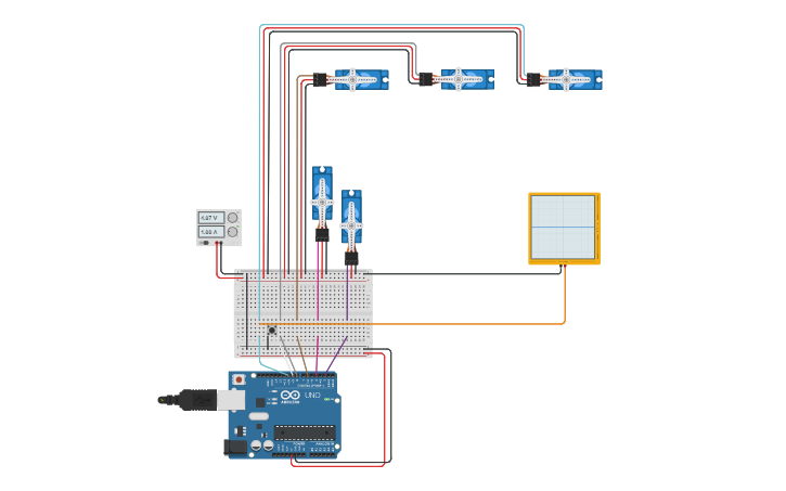 Circuit design Copy of AL5D Mechatronics (Student ENGR-111) | Tinkercad