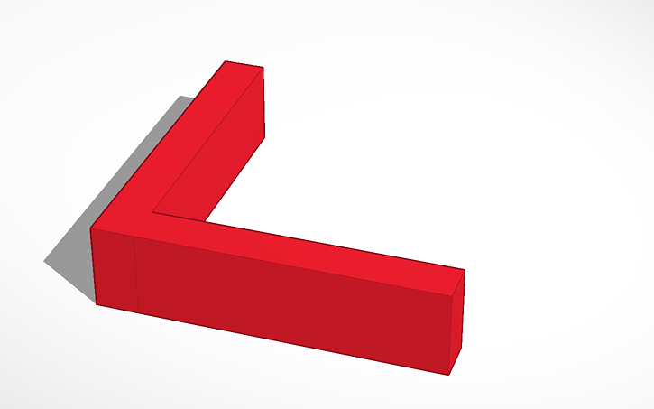 3D design 90 degree ruler - Tinkercad