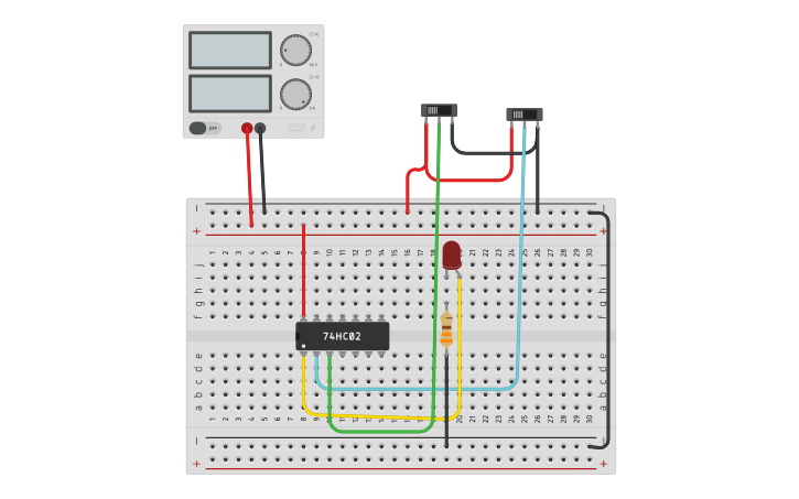 Circuit design Lab1/7402 | Tinkercad
