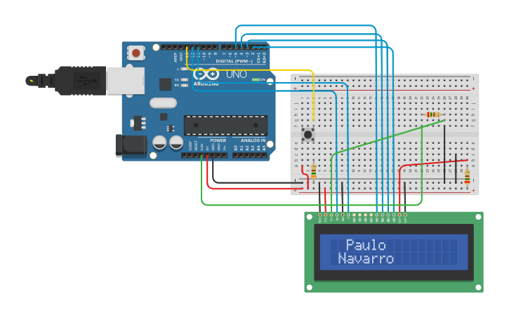 Circuit design LCD Caracteres - Evolutime - Tinkercad