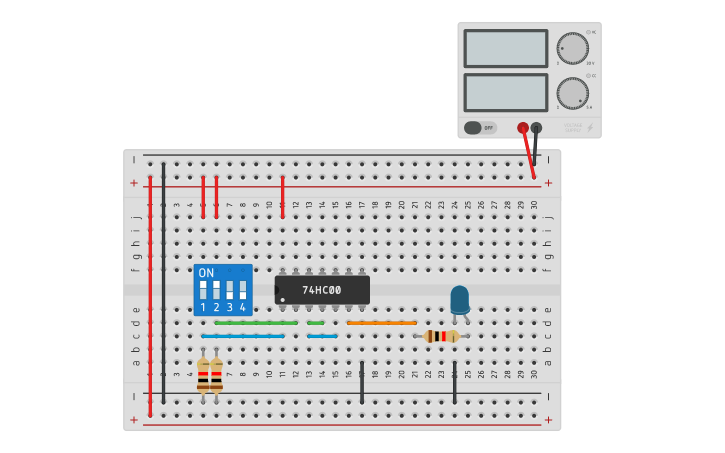 Circuit design AND GATE (Using NAND Gate) - Tinkercad